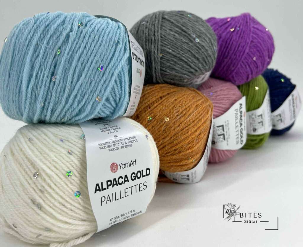 YarnArt Alpaca Gold Paillettes - Bitės siūlai